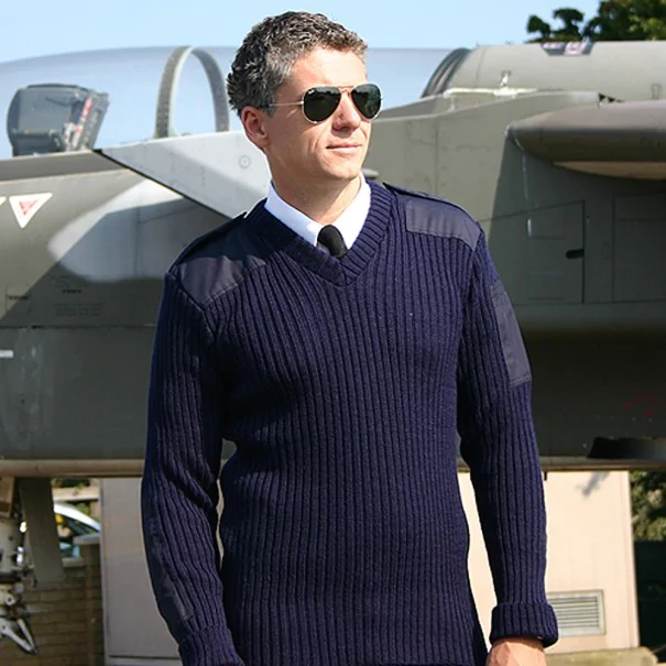 V-neck NATO Pilot Jumper - Navy