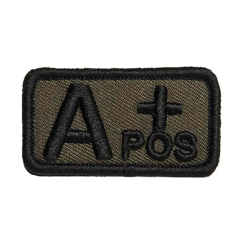 Blood type embroidery patch