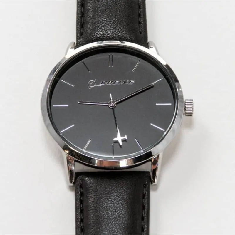 Boeing Silver Rotating Airplaine Watch