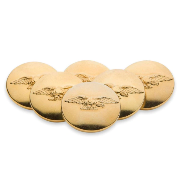 Pilot Uniform Buttons with gold eagle emblem - 6 pcs