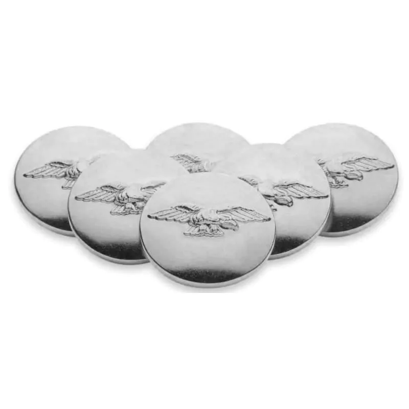 Pilot Uniform Buttons with gold eagle emblem - 6 pcs